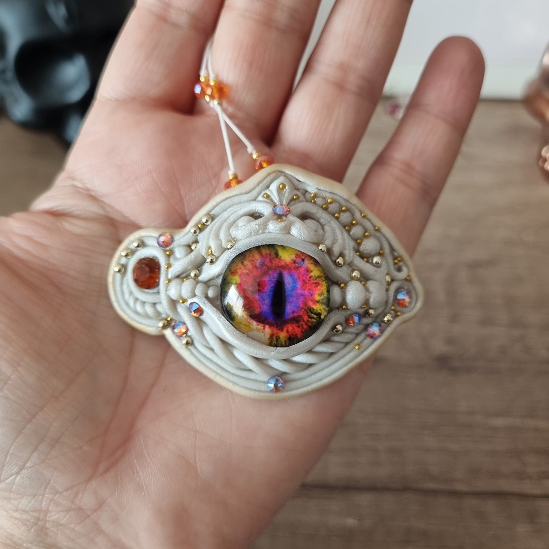 Cosmic Visionary: Hand-sculpted Eye Pendant Capturing Cosmic Essence ...