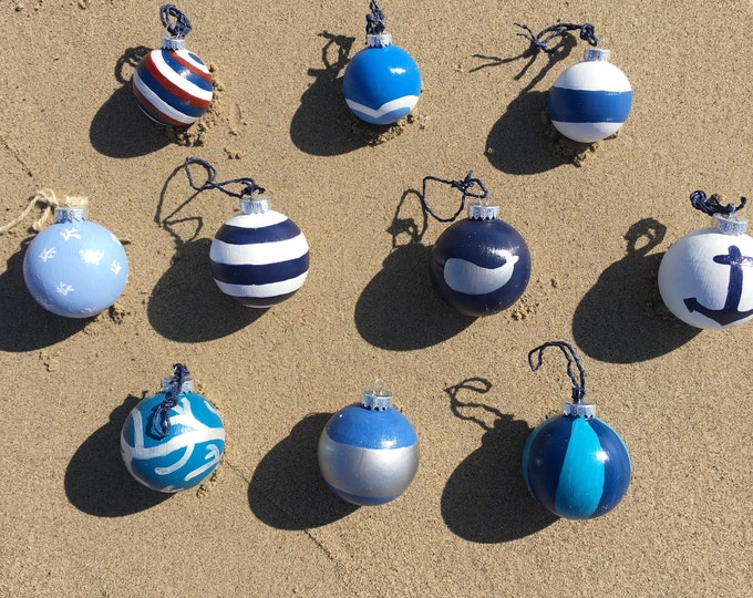 The Original Nautical Collection - Coastal Blue Beach Christmas Ball ...
