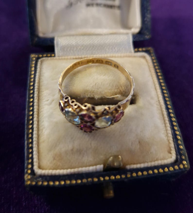 Antique 1872 Victorian 12ct Gold Paste Ring - Etsy
