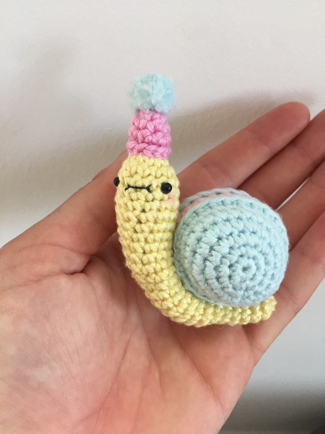 Crochet Party Snail,amigurumi Party Snail Macaron - Etsy New Zealand