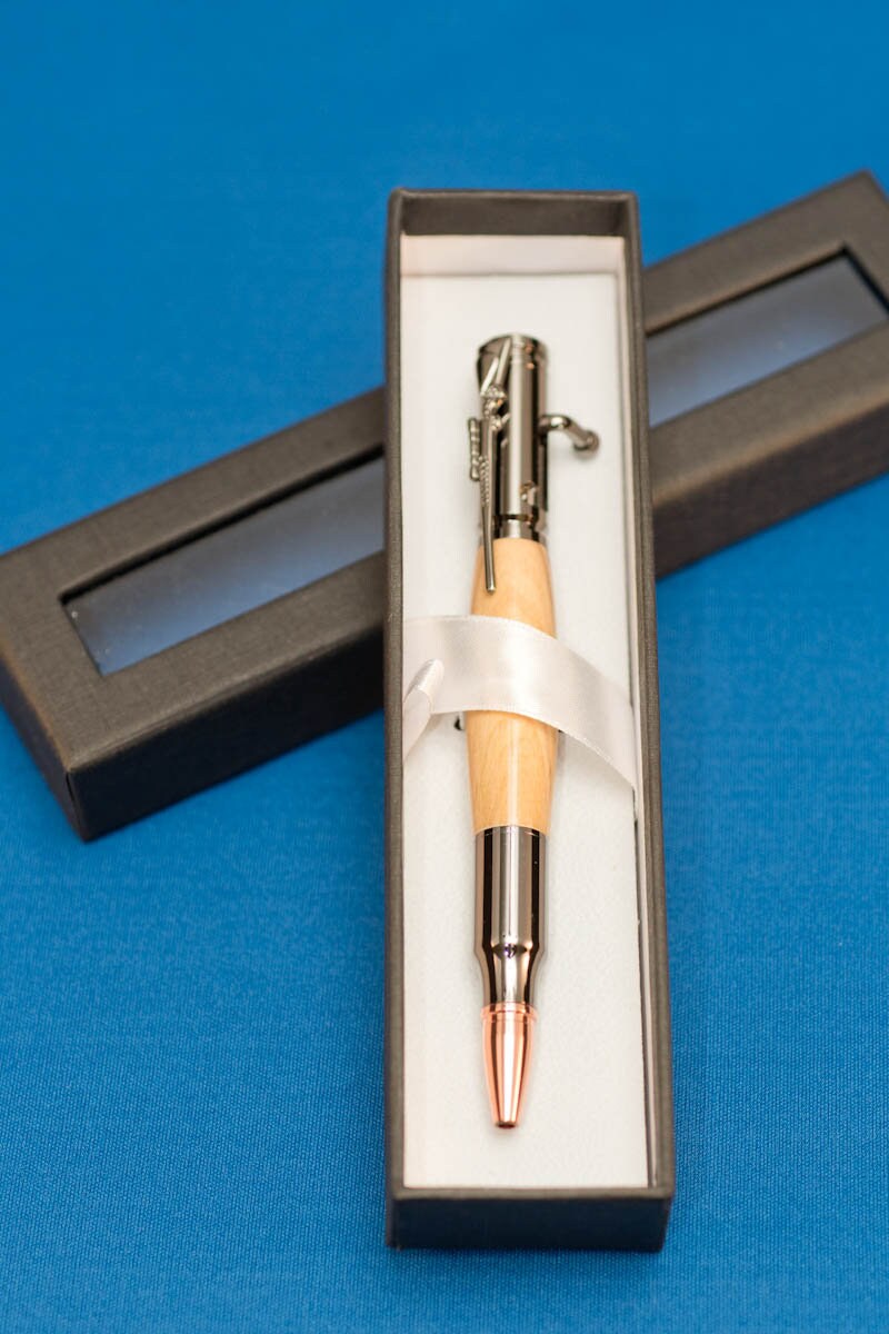 Bolt Action Rifle Pen Authentic Bethlehem Olivewood Handmade Ballpoint ...