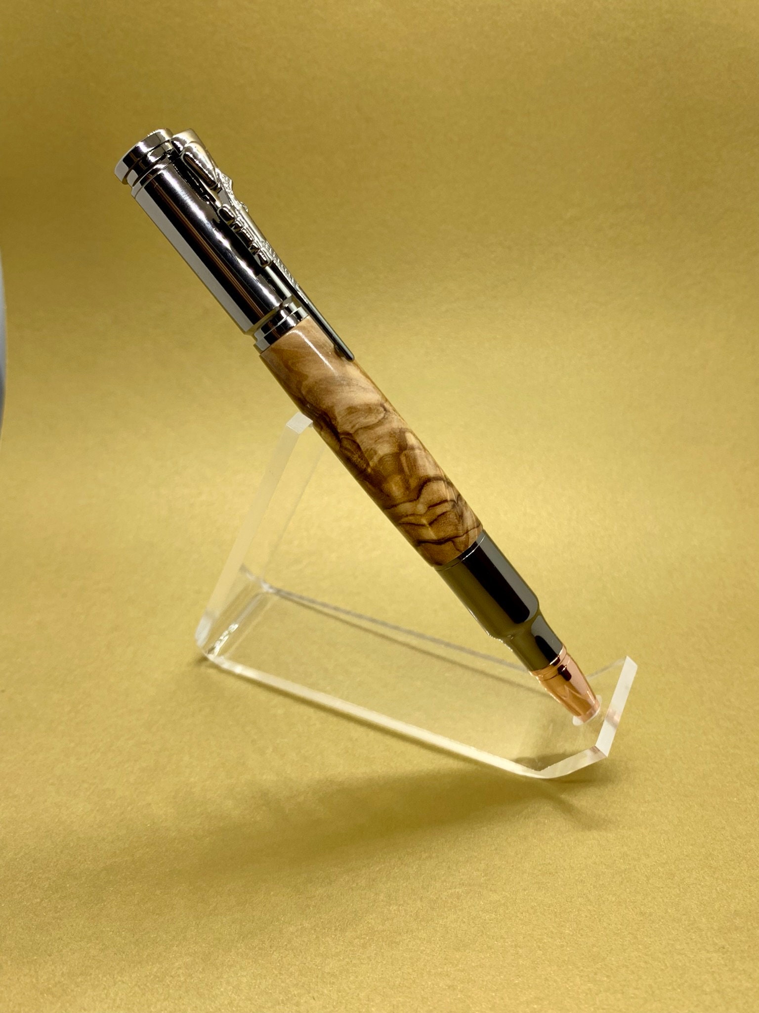 Bolt Action Rifle Pen Authentic Bethlehem Olivewood Handmade Ballpoint ...