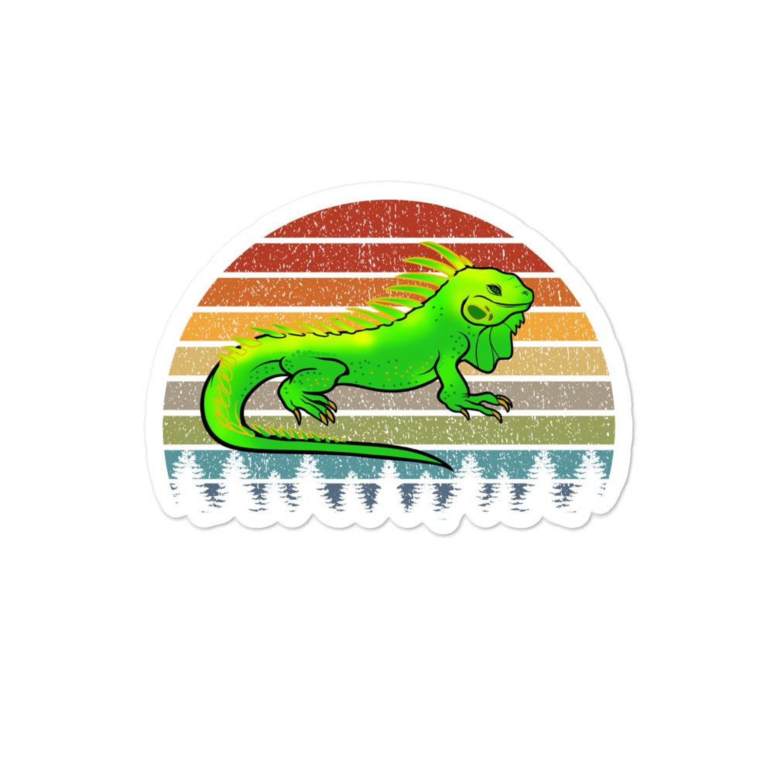 Cute Green Iguana Sticker Iguana Decal Pet Lizard Sticker | Etsy
