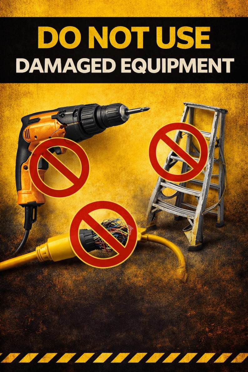 Do Not Use Damaged Equipment – Workplace Safety Poster - Etsy