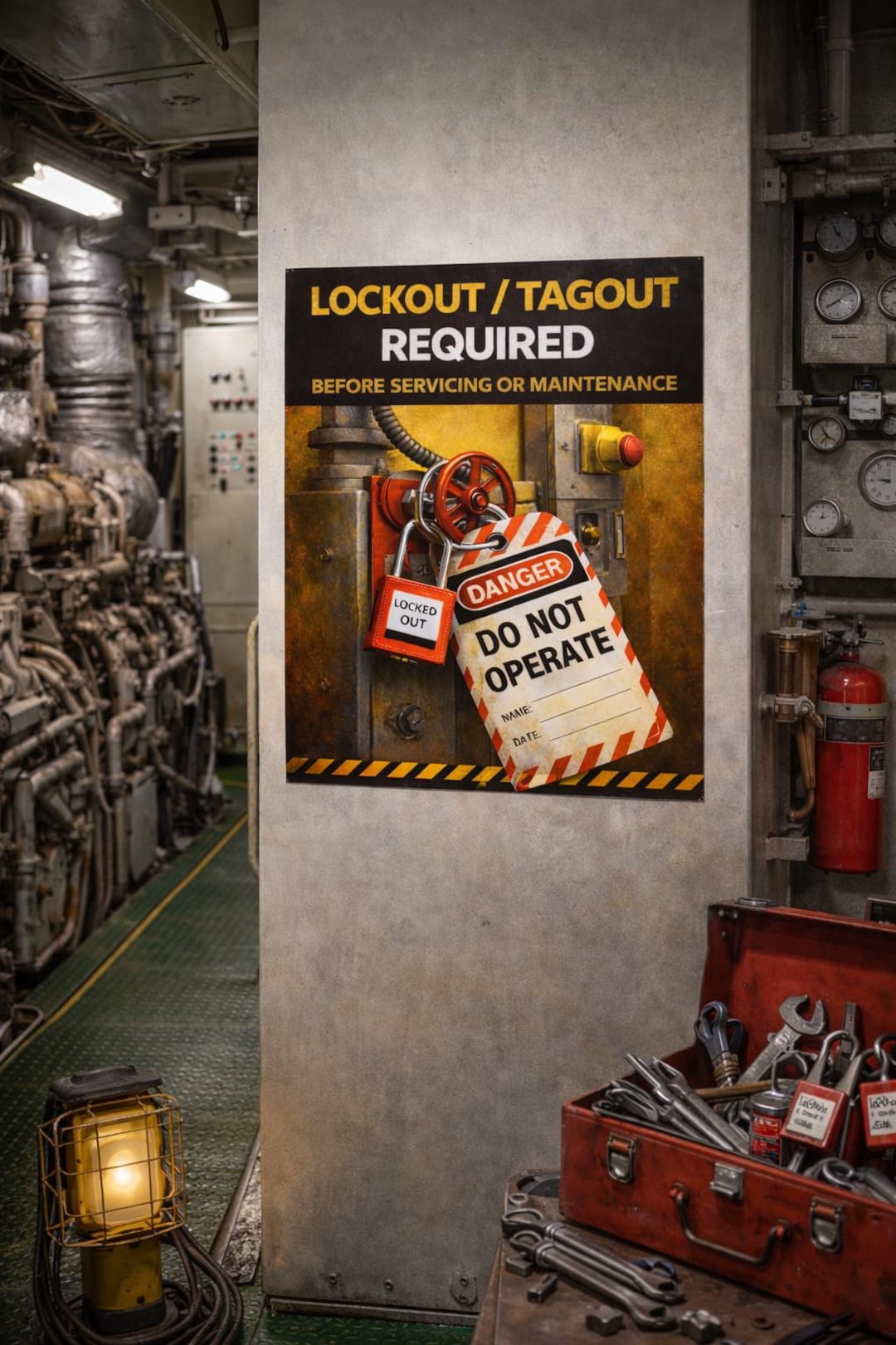Lockout Tagout Required – Workplace Safety Poster | Industrial ...
