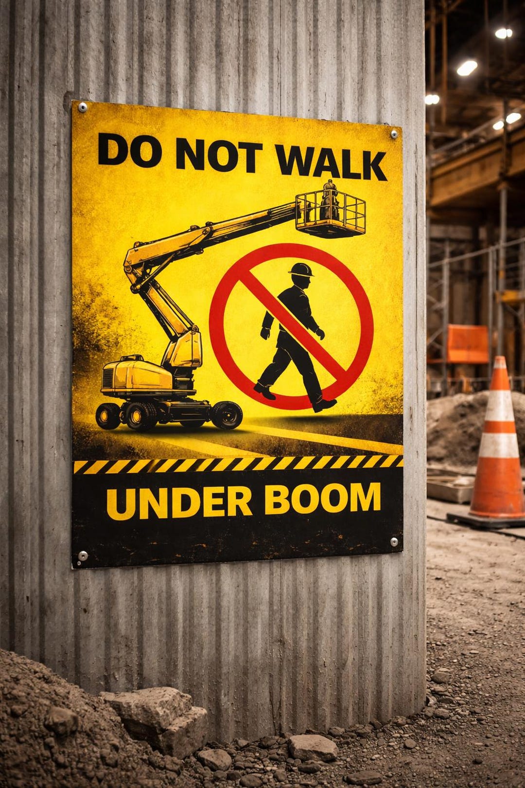 Do Not Walk Under Boom – Manlift / Aerial Lift Safety Poster - Etsy