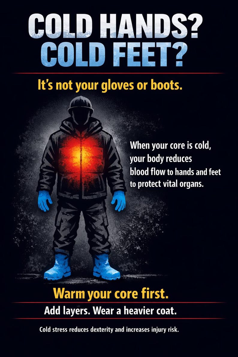 Cold Stress Safety Poster – Warm Your Core First (digital Download) - Etsy