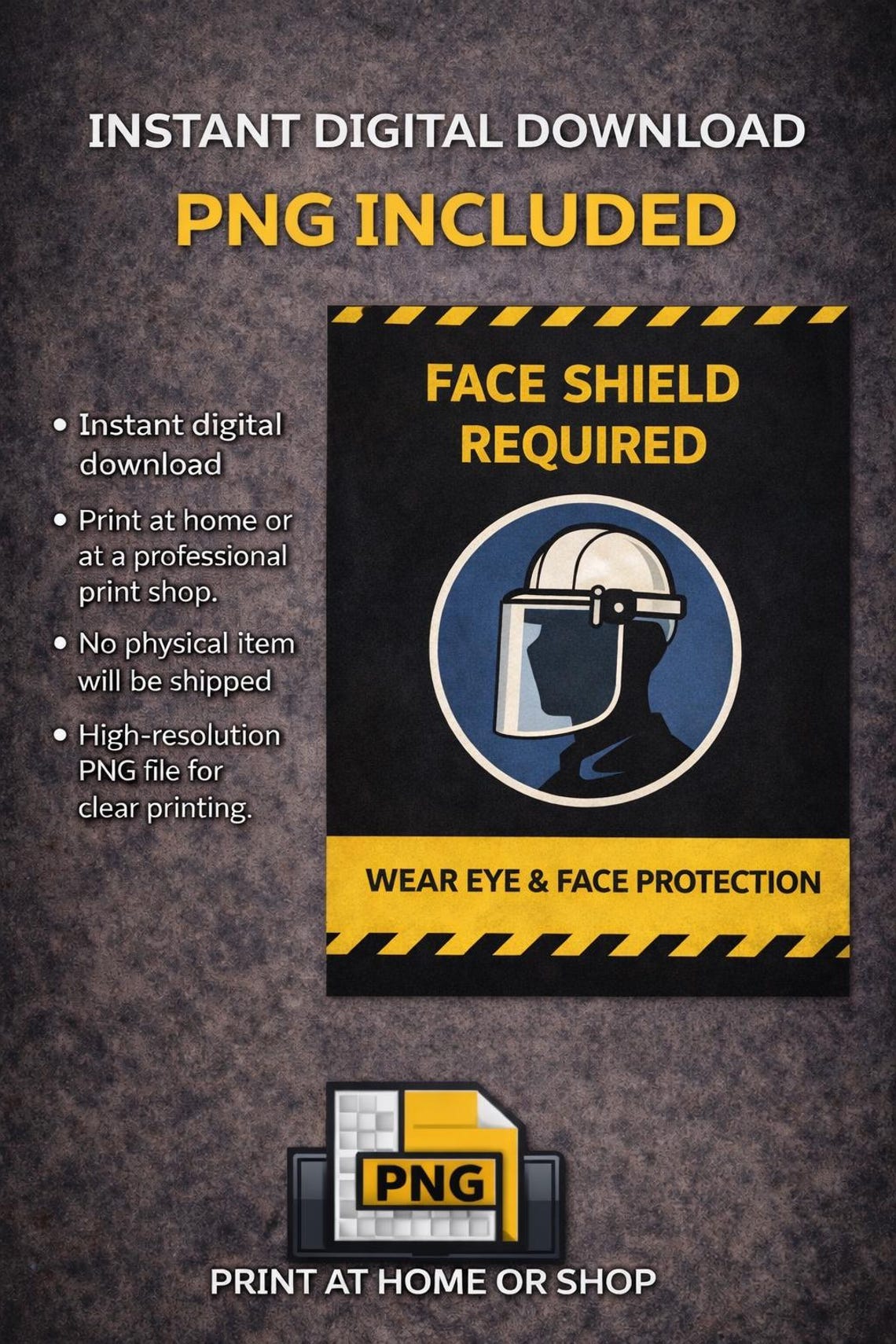Face Shield Required – Workplace Safety Poster | PPE Eye & Face ...