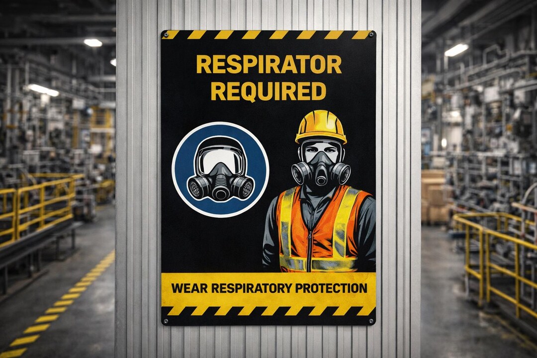 Respirator Required – Workplace Safety Poster | PPE Sign for Dust ...
