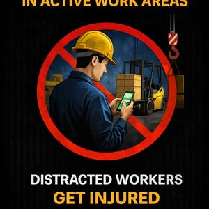 No Cell Phone Use While Working – Distracted Work Safety Poster - Etsy
