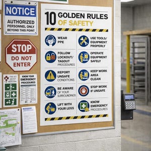 Workplace Safety Rules Poster | 10 Golden Rules (PNG Digital Download ...