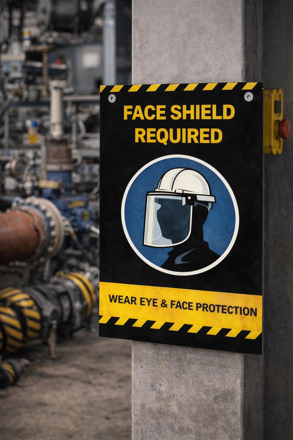 Face Shield Required – Workplace Safety Poster | PPE Eye & Face ...