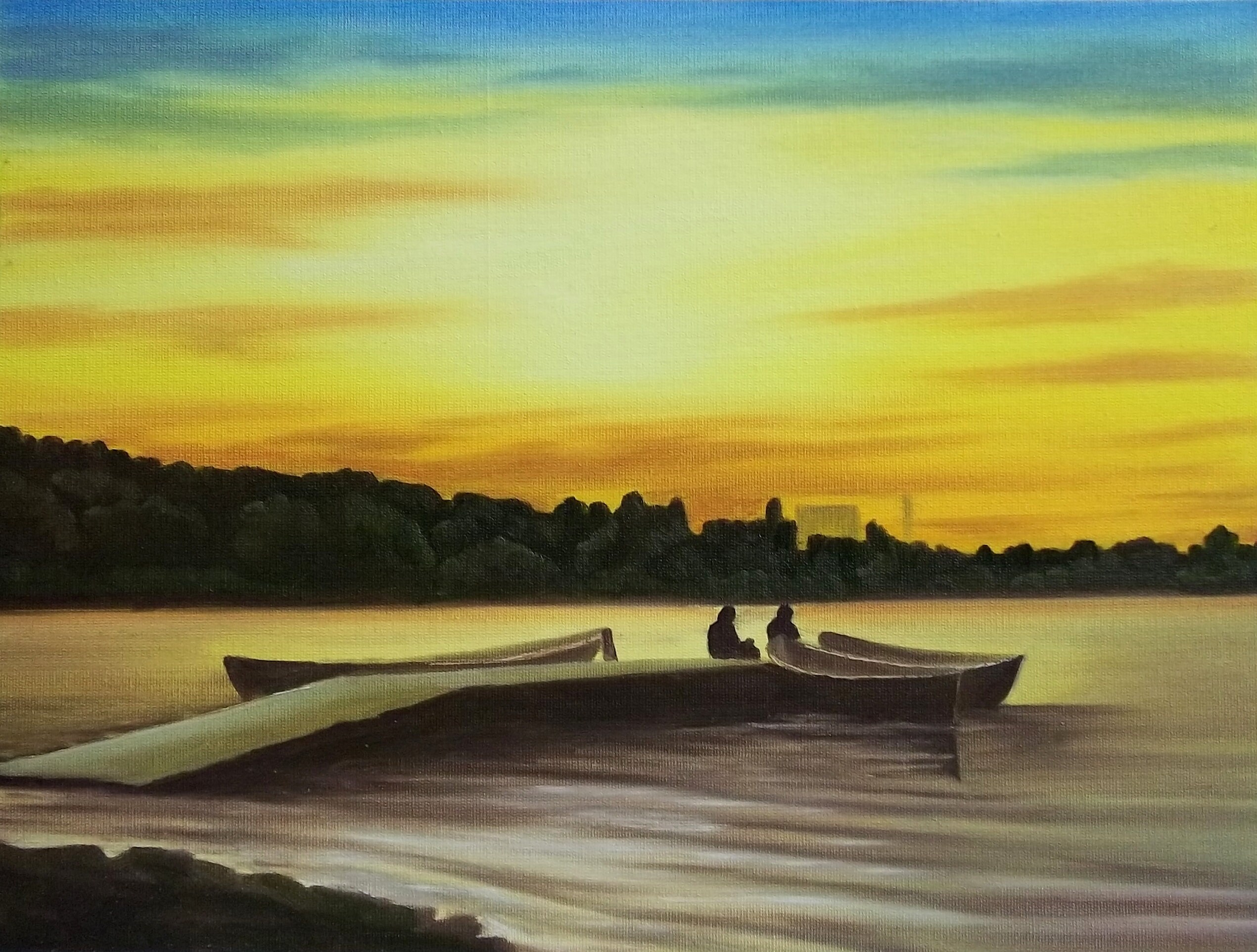 Evening landscape painting fine art paintig sunset | Etsy