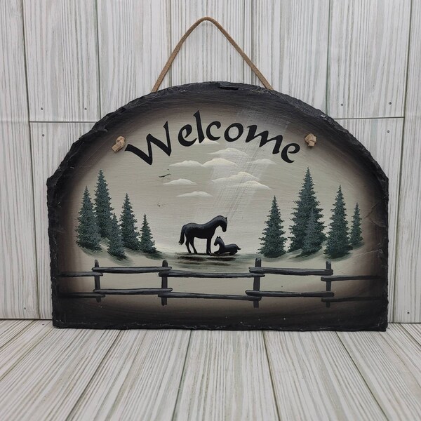Slate Welcome Sign - Etsy