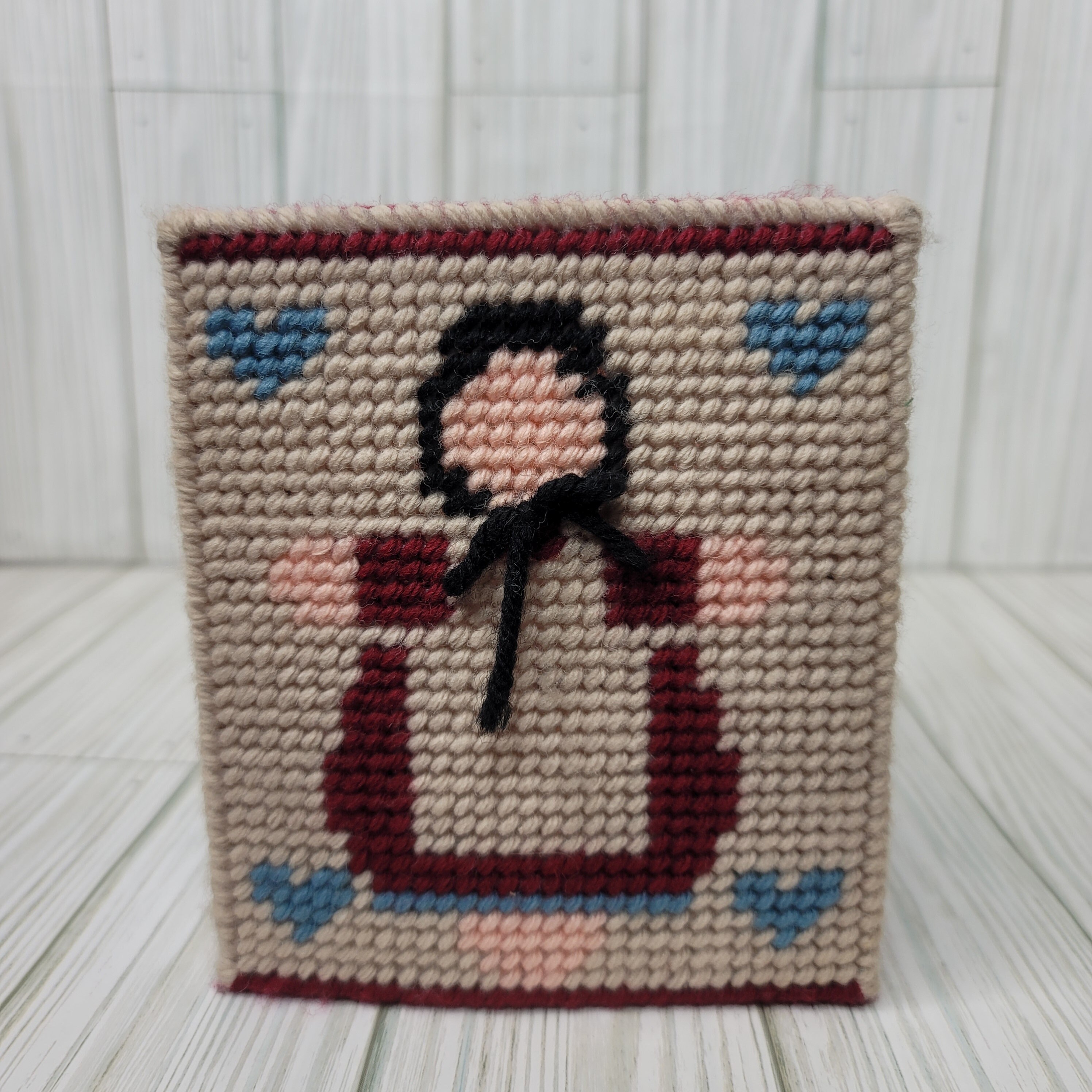 Vintage Stitch Art Tissue Box Cover Amish Cottage Country Core - Etsy