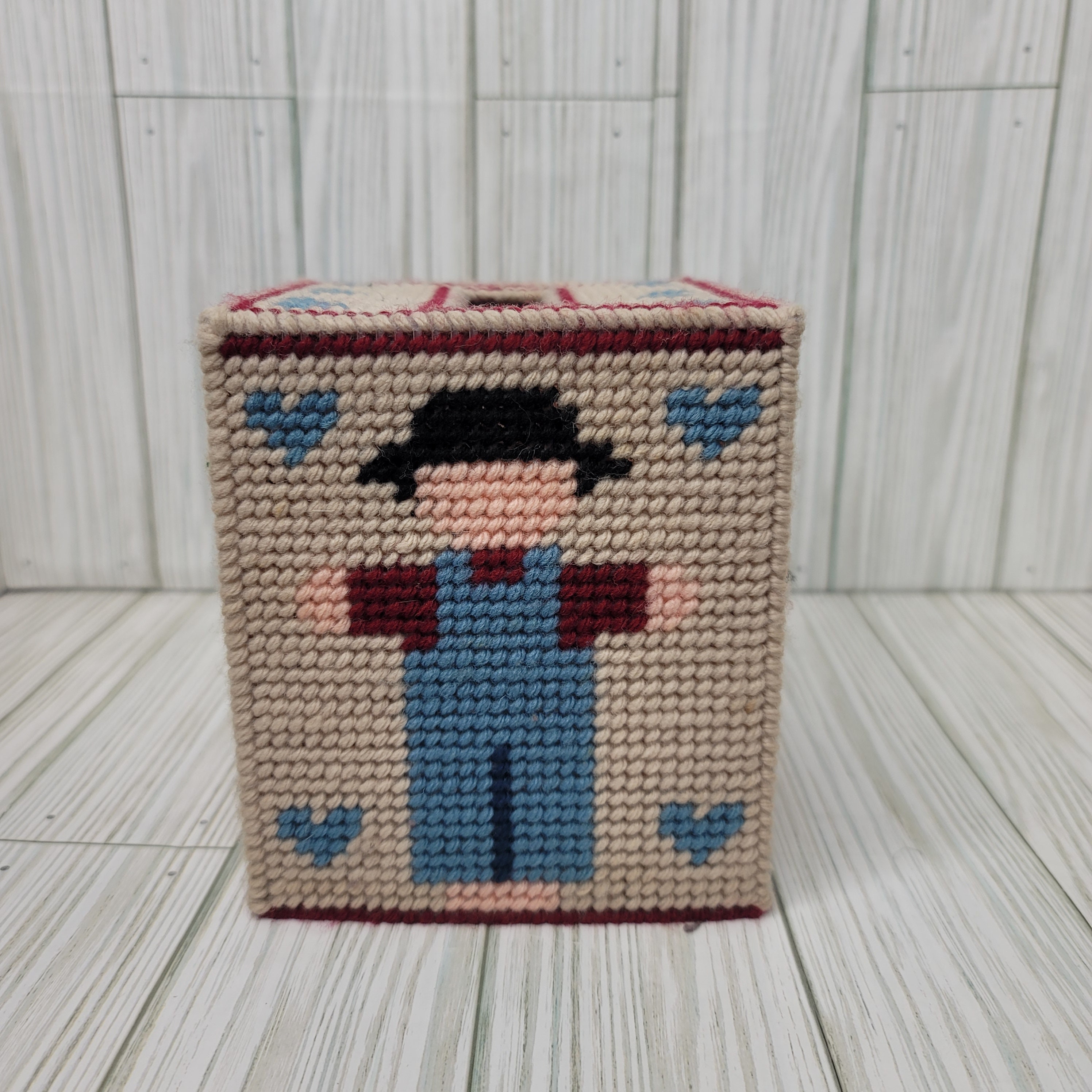 Vintage Stitch Art Tissue Box Cover Amish Cottage Country Core - Etsy