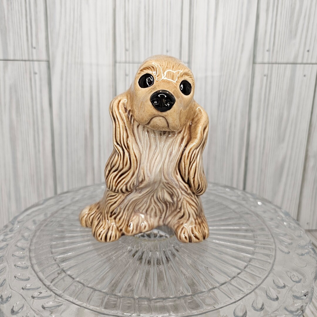 Vintage Adorable Cocker Spaniel Brown Drip Puppy Dog Handcrafted Animal ...