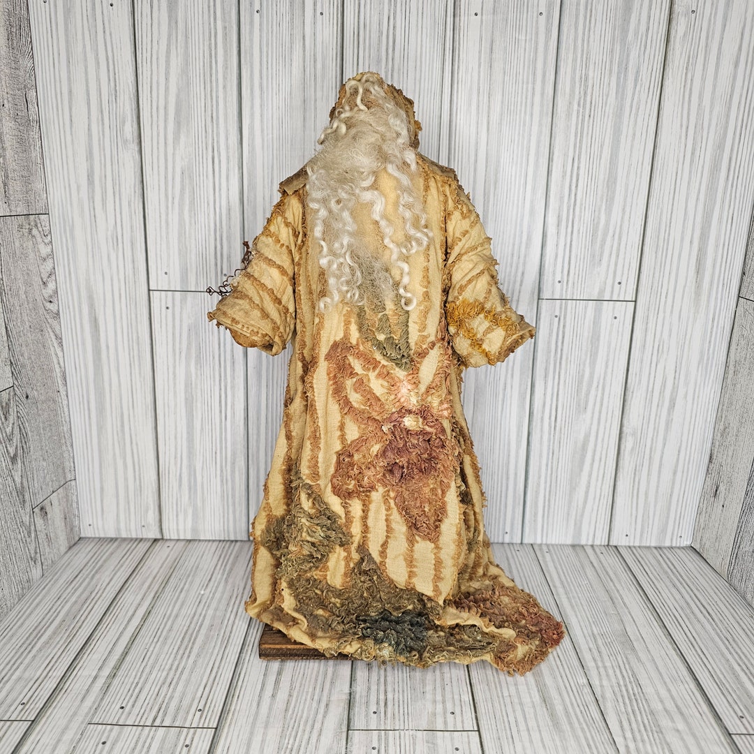 Vintage St.nicholas Santa Clause Handcrafted Chenille Bedding Primitive ...