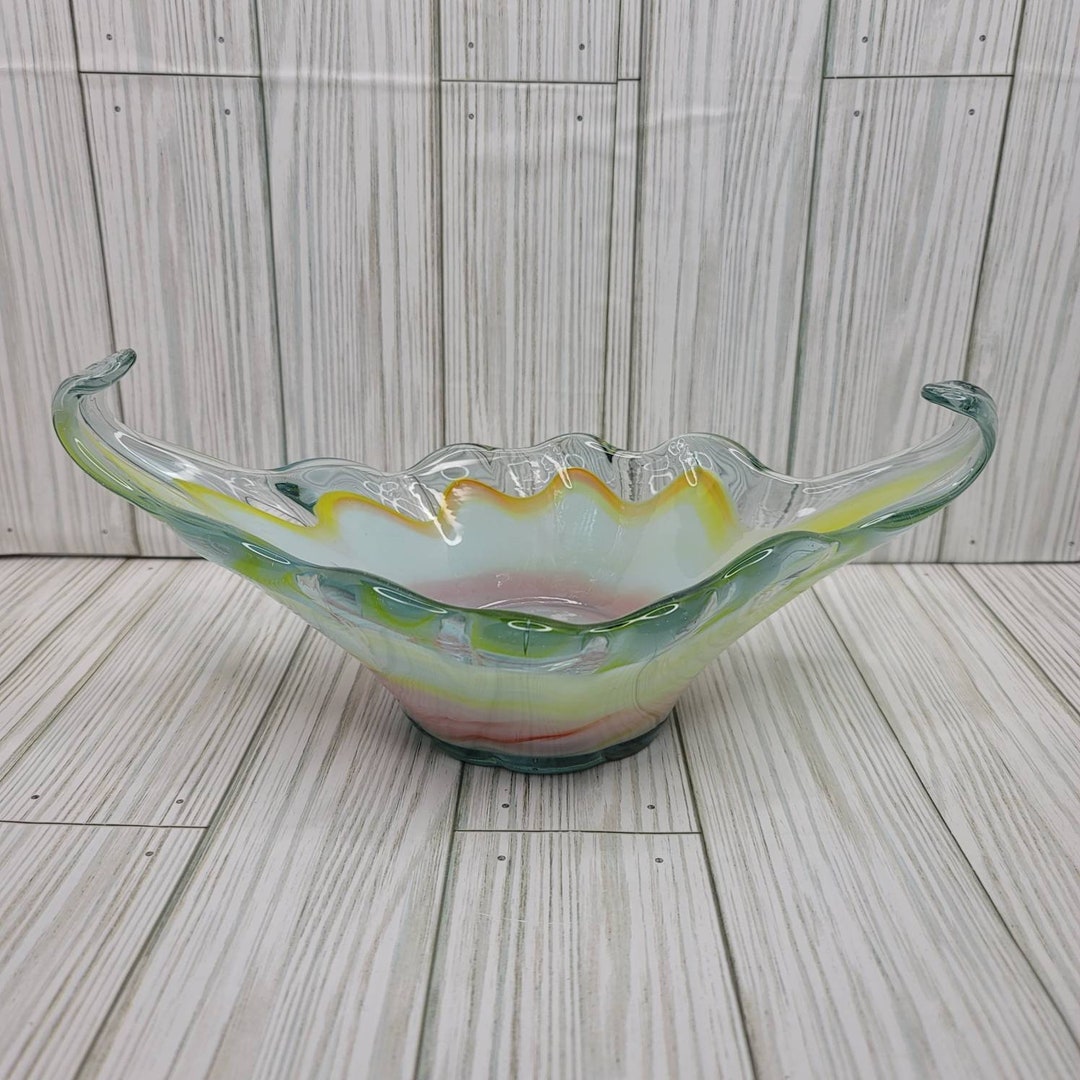 Mid Century Modern Colorful Art Glass Sundae Candy/trinket Dish - Etsy