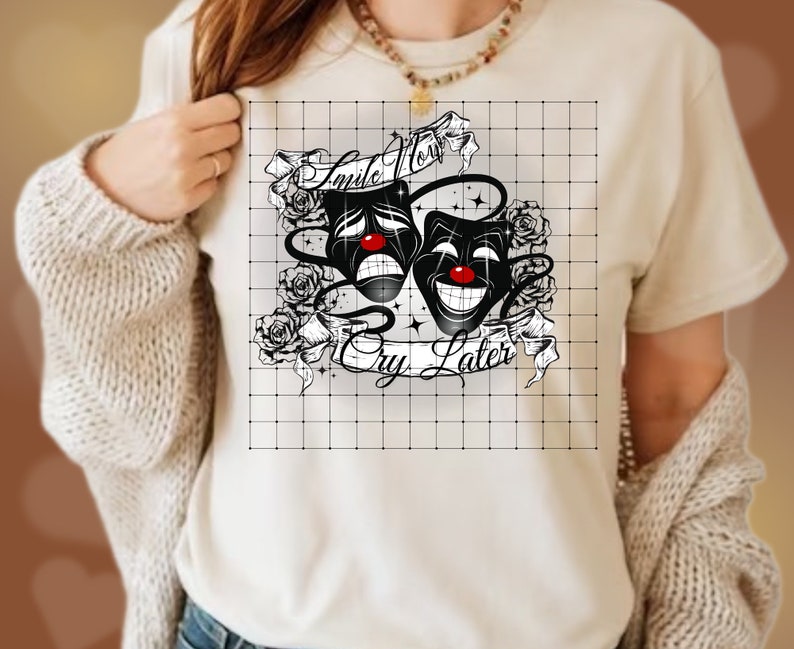 Smile Now Cry Later PNG Files, UV DTF Warp, Chola, Smile Now Cry Later ...