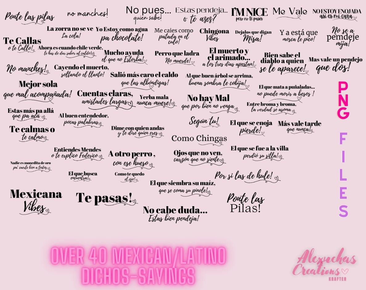 Dichos Mexicanos PNG / Spanish Sayings PNG / Mexican Slang-sayings ...