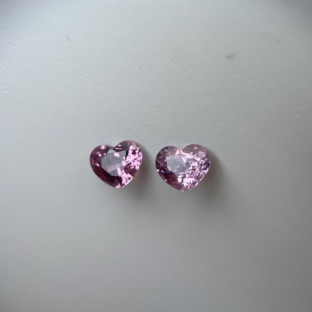 T2.35ct Soft Pink Spinel Pair/heart Shape Spinel Pair - Etsy