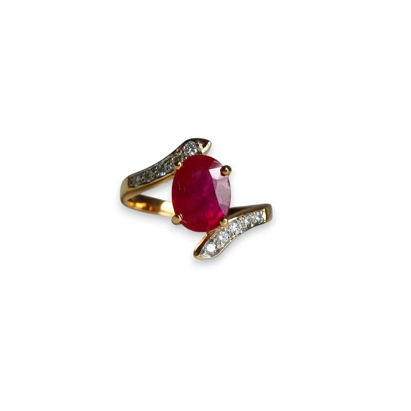 Heated Ruby Diamond Ring - Etsy
