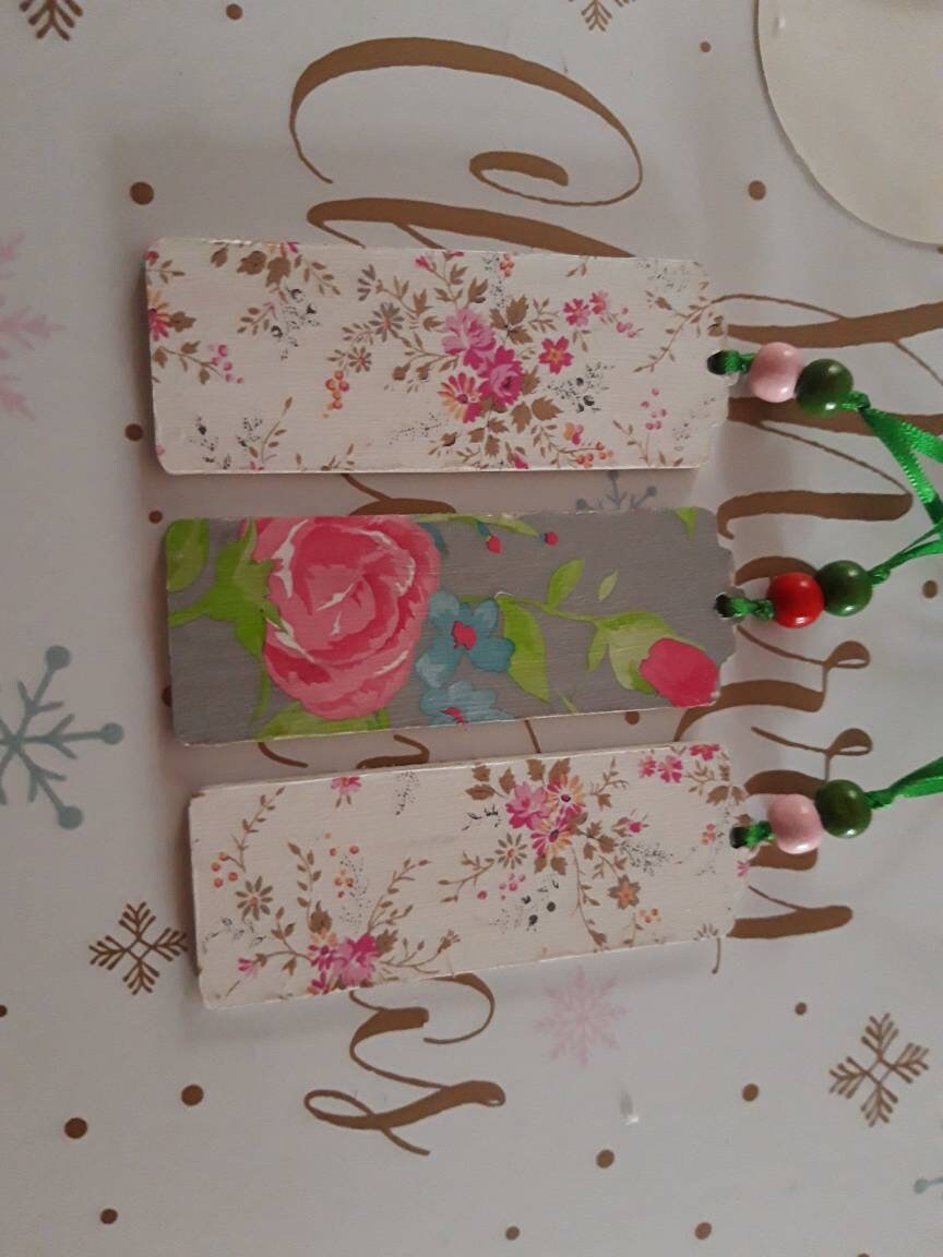 Handmade Wooden Decoupage Bookmark - Etsy UK