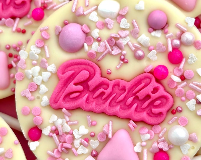 Custom Pink Doll Lollies Chocolate Lollies Pink Chocolate Lollies Party ...