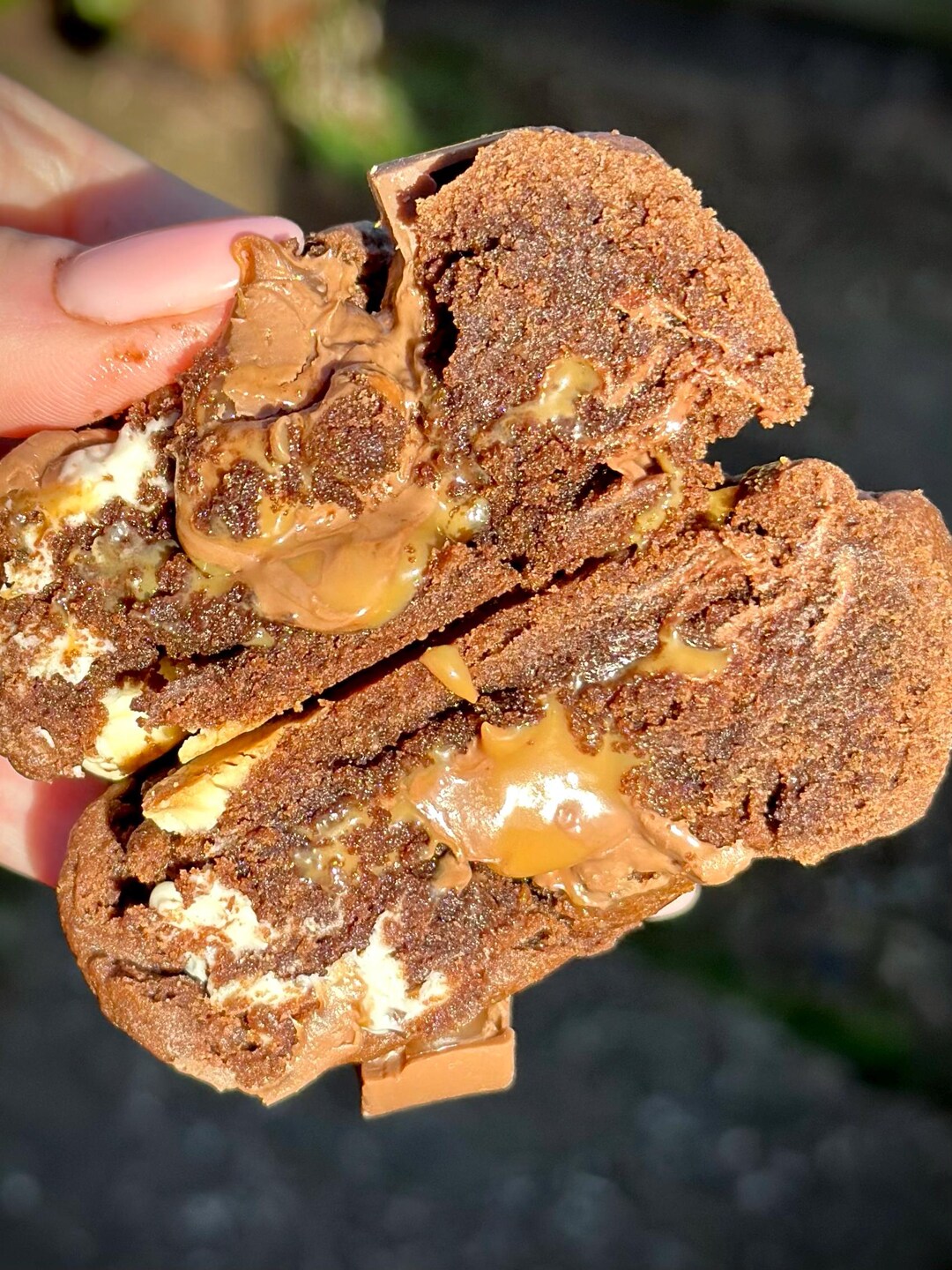 Chocolate Caramel Rollo Cookies (box of 4) • Caramel Cookies • Cookie ...