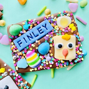 Personalised Easter Milk Chocolate Slabs set of 3 Belgian Chocolate ...