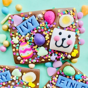 Personalised Easter Milk Chocolate Slabs set of 3 Belgian Chocolate ...