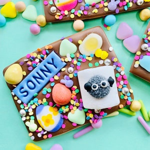 Personalised Easter Milk Chocolate Slabs set of 3 Belgian Chocolate ...