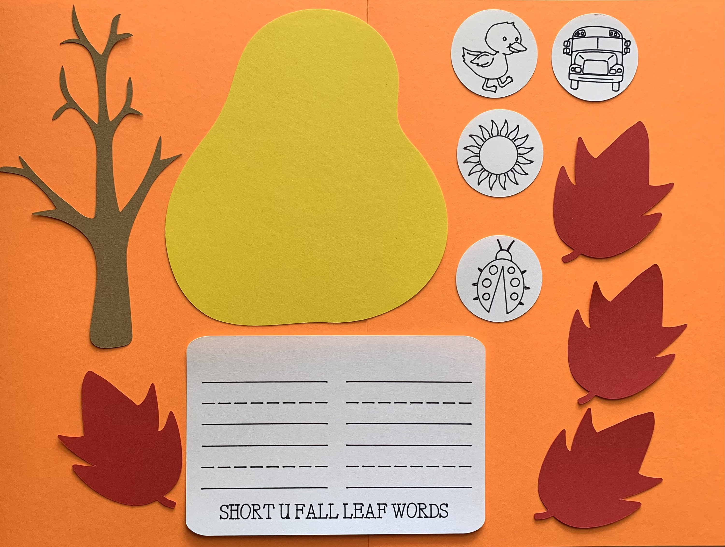 Fall Short Vowel Phonics Craft, Vowel Sounds Elementary Activity ...