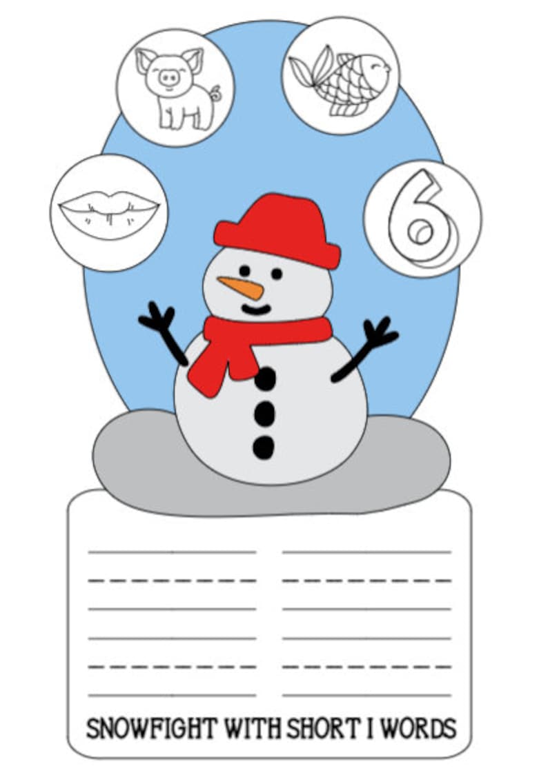 Winter Short Vowel Phonics Craft, No Prep Vowel Sounds Christmas ...