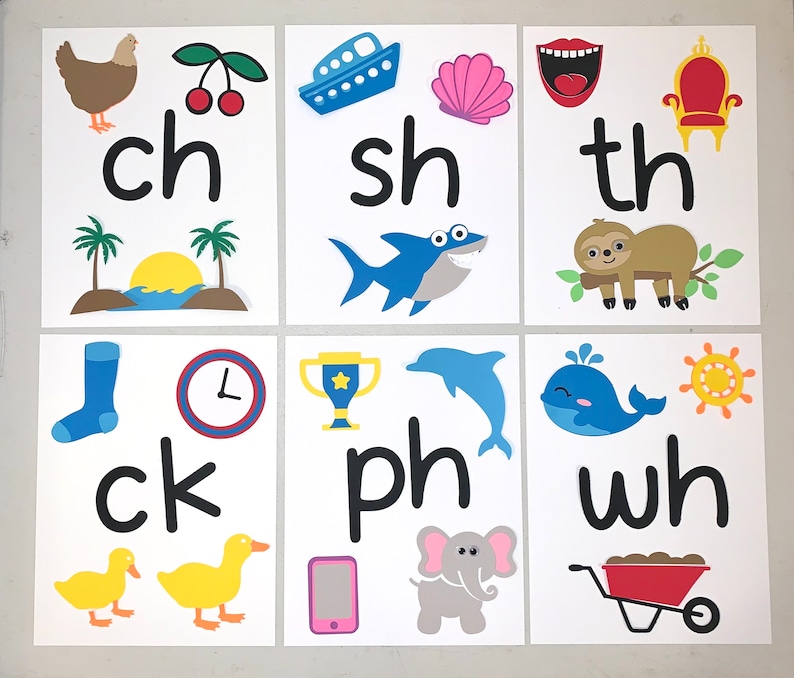 Precut Digraph Crafts for Kindergarten, 1st Grade, NO PREP - Etsy