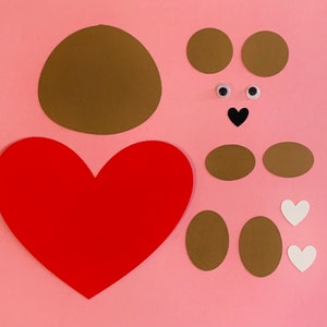 Valentine Bear Craft, Heart Activity for Preschoolers Elementary, Love ...
