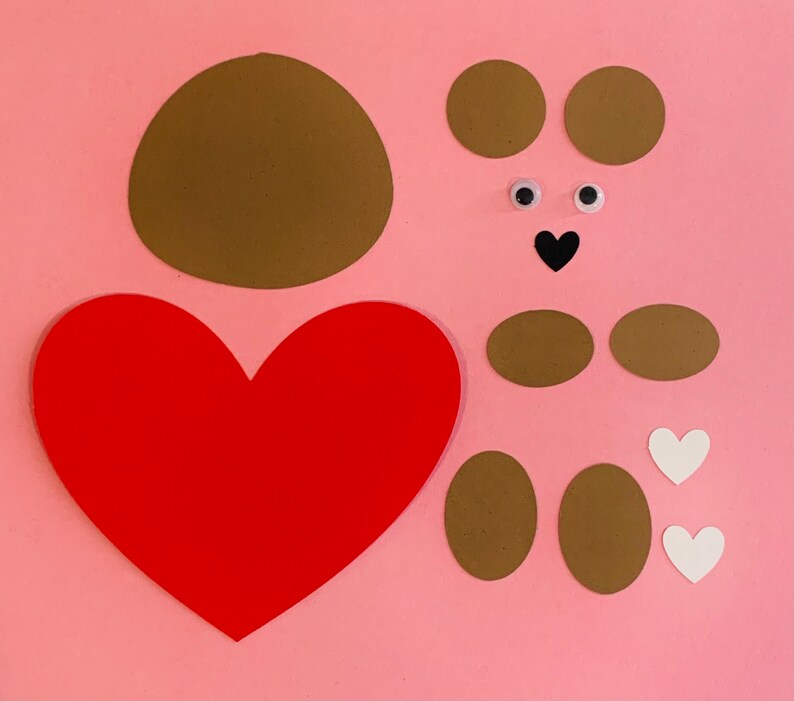 Valentine Bear Craft, Heart Activity for Preschoolers Elementary, Love ...