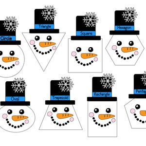 8 Snowmen Shapes Craft for Kids, Winter Activity for Preschool ...