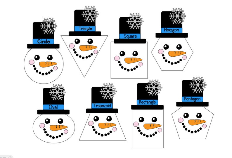 8 Snowmen Shapes Craft for Kids, Winter Activity for Preschool ...