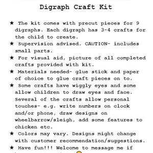 Precut Digraph Crafts for Kindergarten, 1st Grade, NO PREP - Etsy