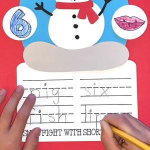 Winter Short Vowel Phonics Craft, No Prep Vowel Sounds Christmas ...