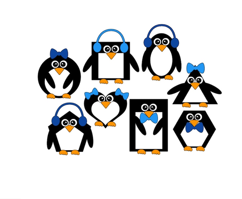 8 Penguin Shapes Craft, Winter Activity for Preschool Elementary Kid ...
