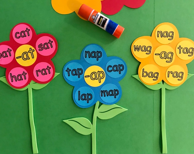 Precut Word Family Flower Craft Kit, CVC Word Activity for Preschool ...