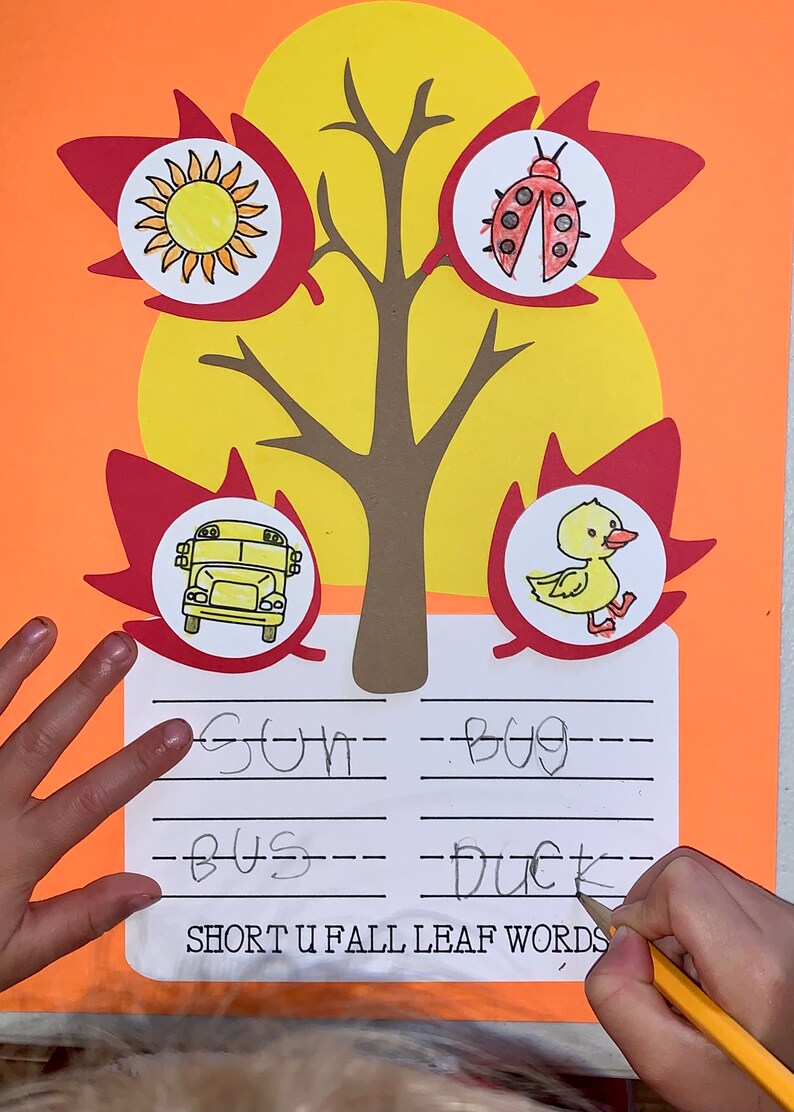 Fall Short Vowel Phonics Craft, Vowel Sounds Elementary Activity ...
