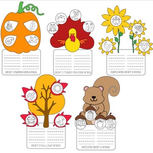 Fall Short Vowel Phonics Craft, Vowel Sounds Elementary Activity ...
