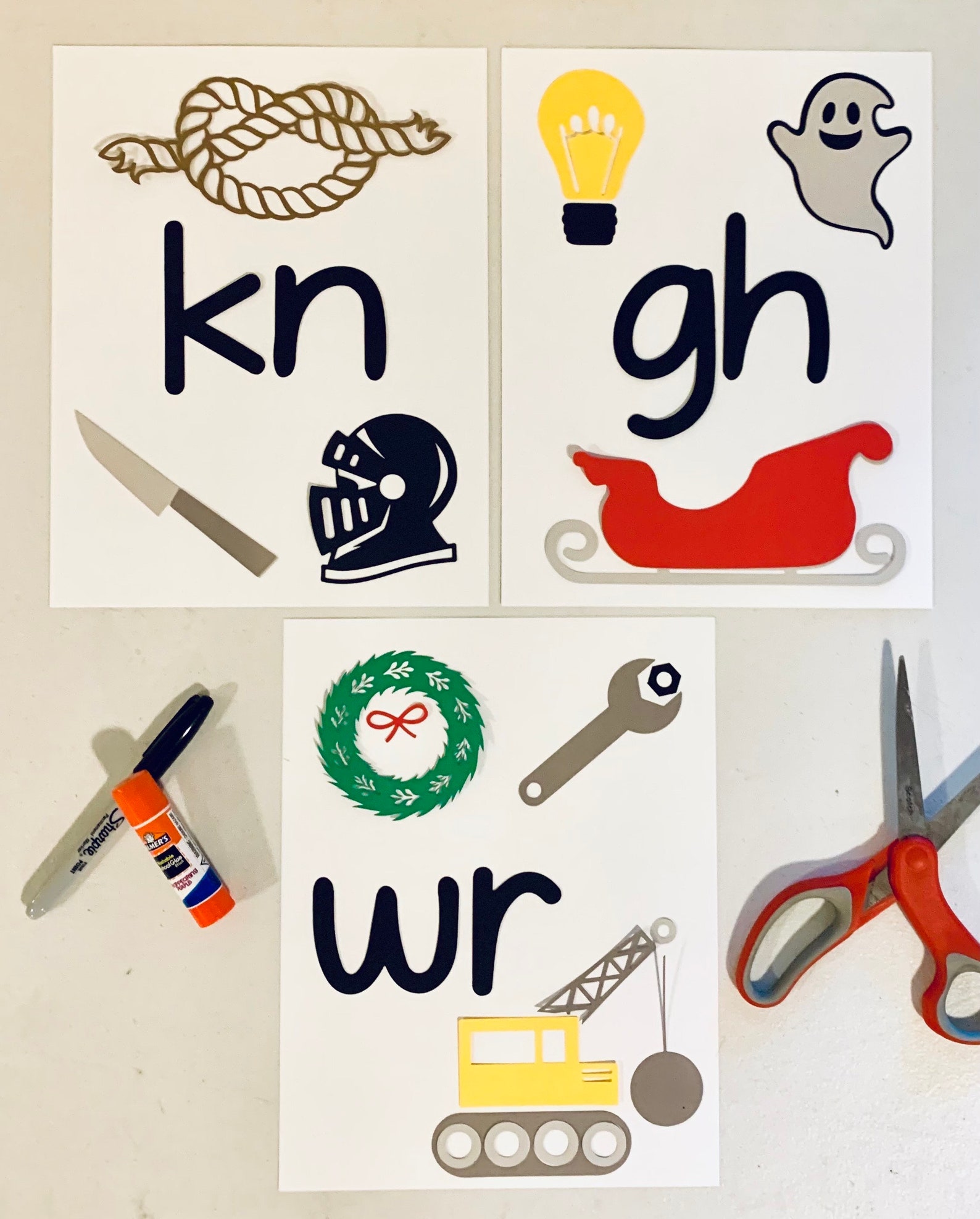 Precut Digraph Crafts for Kindergarten, 1st Grade, NO PREP - Etsy