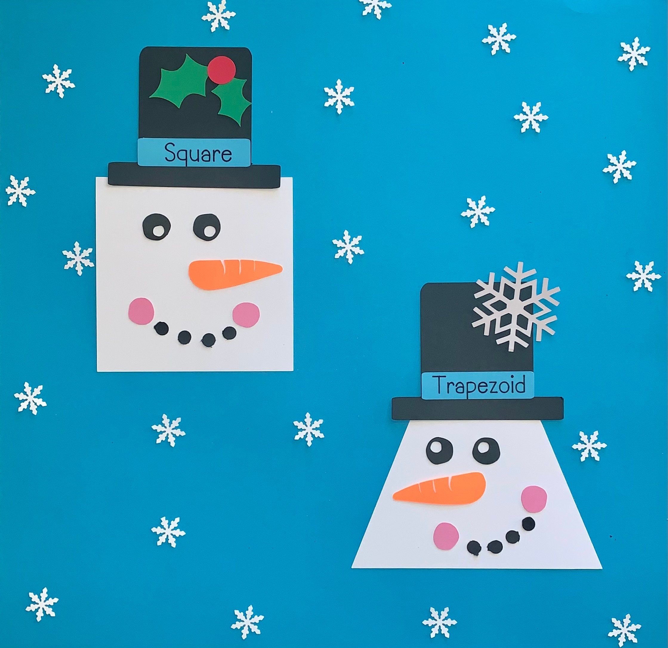 8 Snowmen Shapes Craft for Kids, Winter Activity for Preschool ...