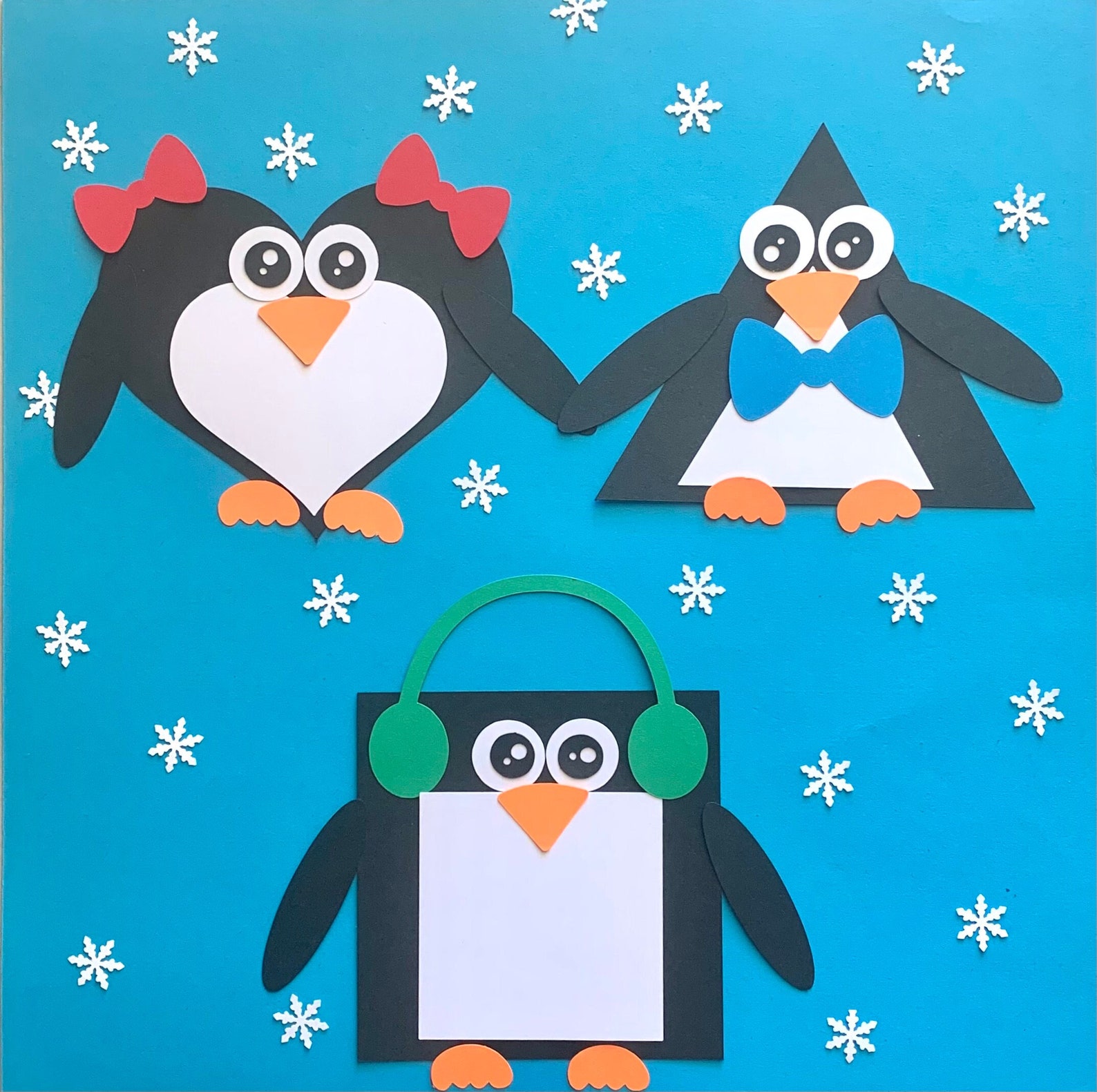 8 Penguin Shapes Craft, Winter Activity for Preschool Elementary Kid ...