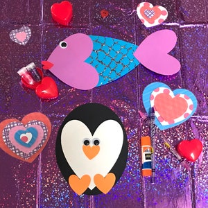 Precut Valentine Craft Kit, 15 Animal Crafts, Heart Craft for ...